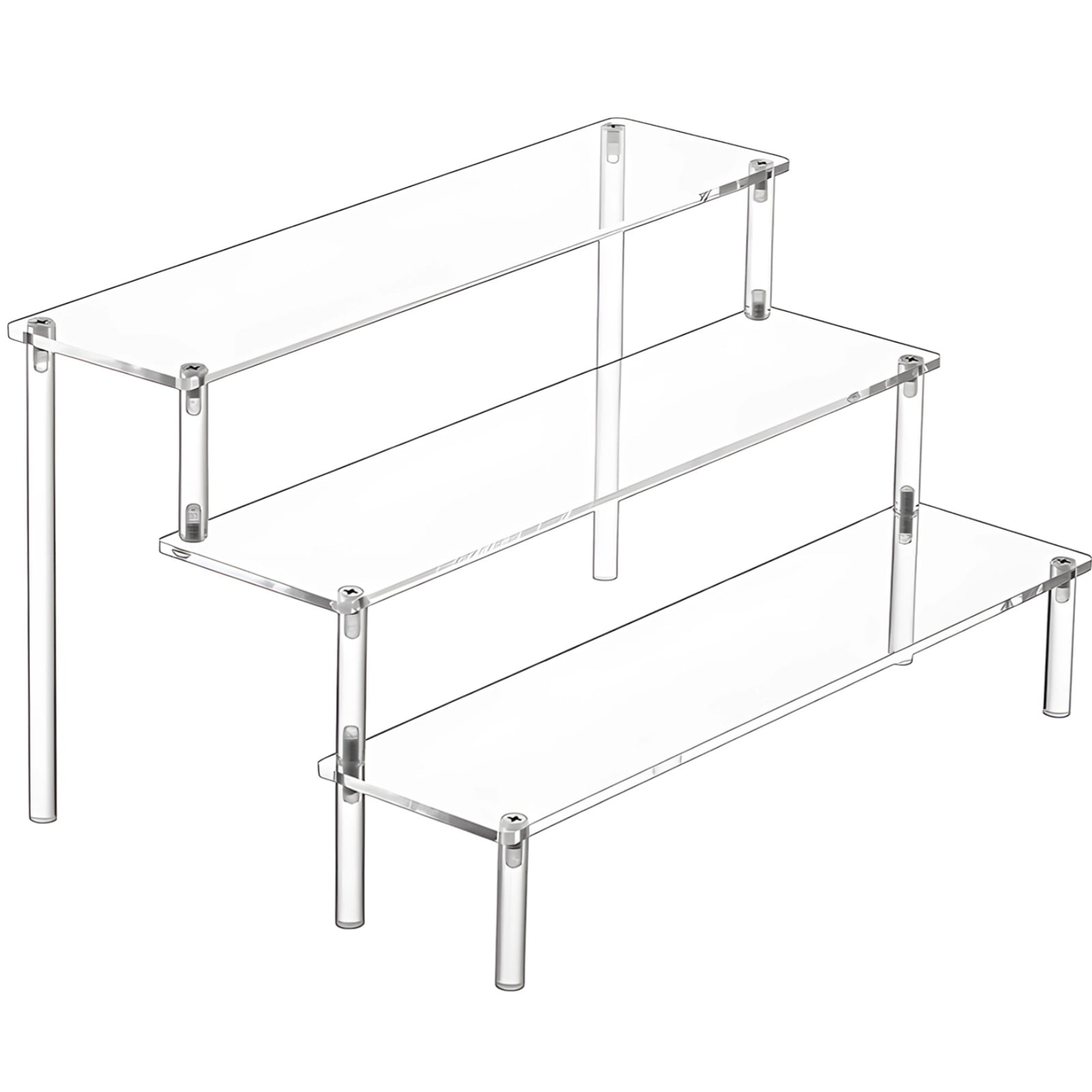 Audio Component Rack Stand with 3 Tiers, Clear Acrylic HiFi Equipment ...