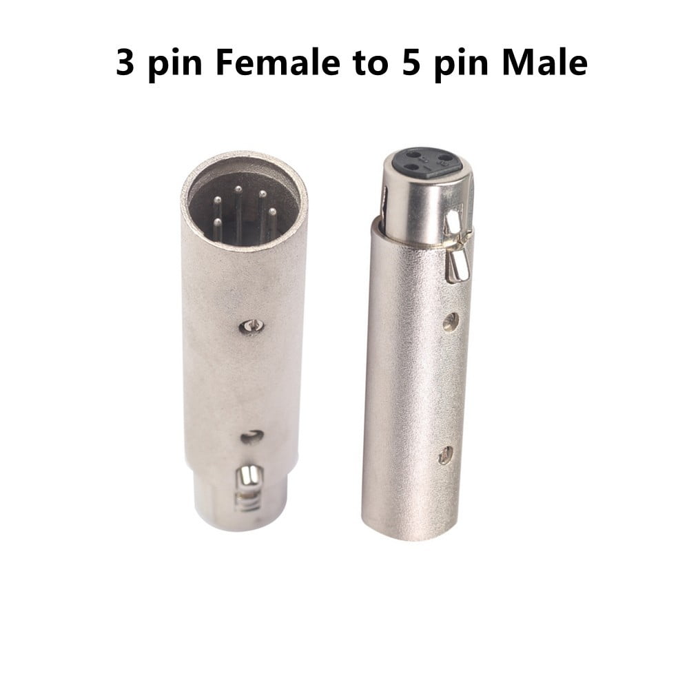 Audio Converter 3 Pin Xlr to 5 Pin Metal Cased Converter Audio Silver ...