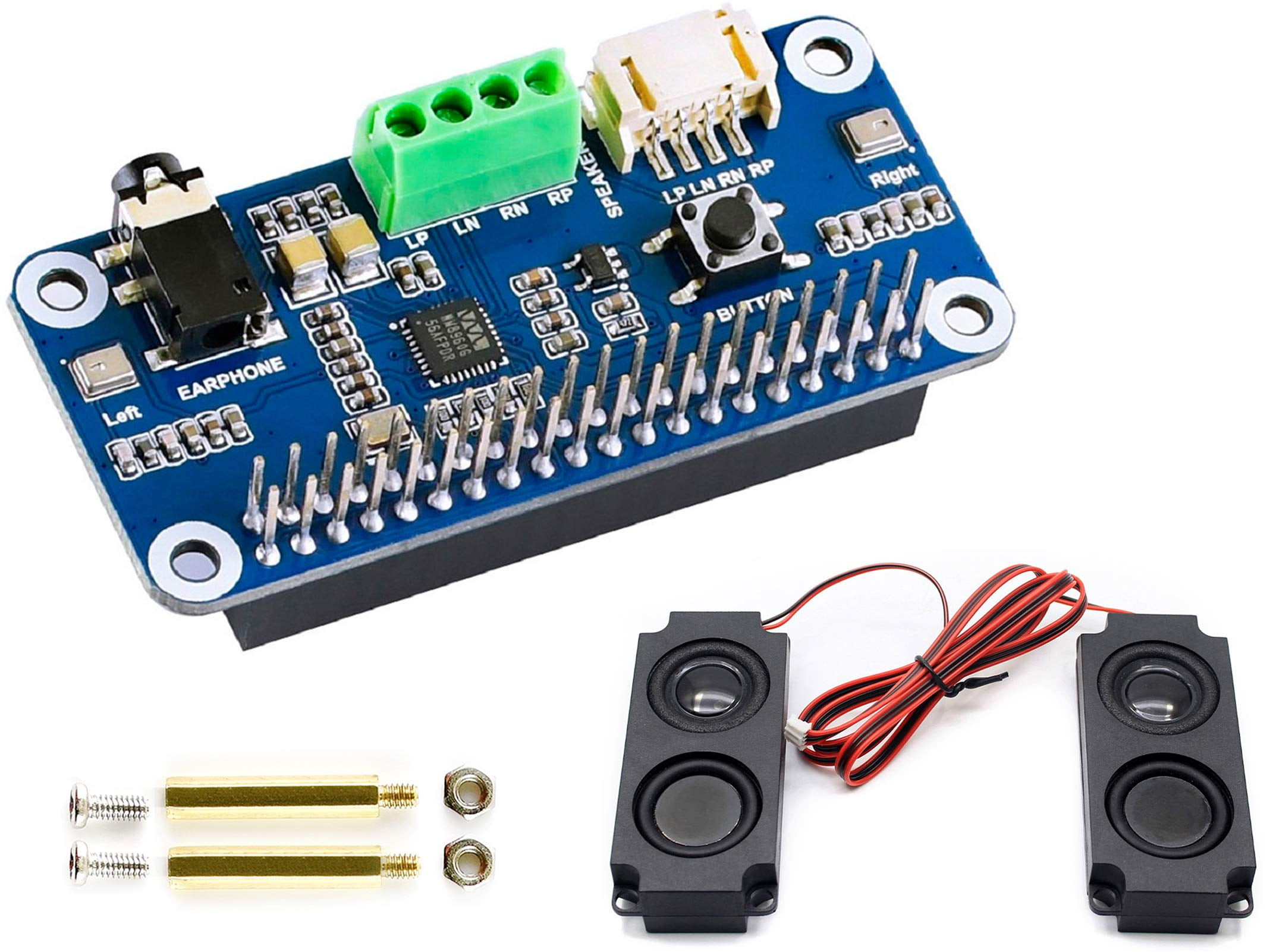 Audio HAT Module for SSF20 Raspberry Pi 4B/3B+/3B/2B/B+/A+/Zero/Zero W ...