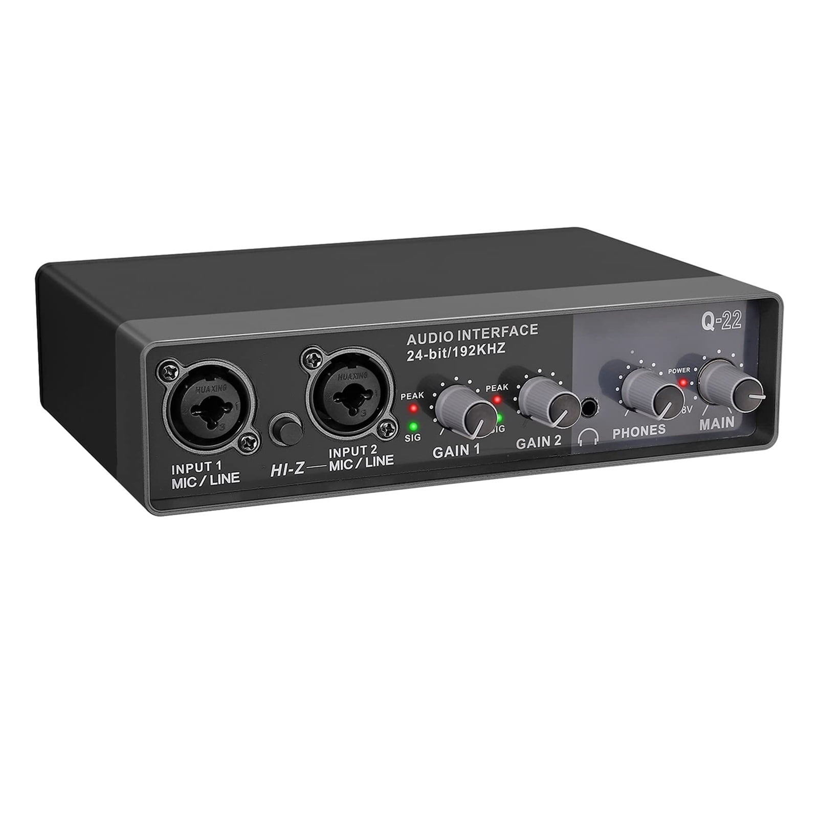 Audio Interface Sound Card with Monitor Sound Mixer Electric Guitar For ...