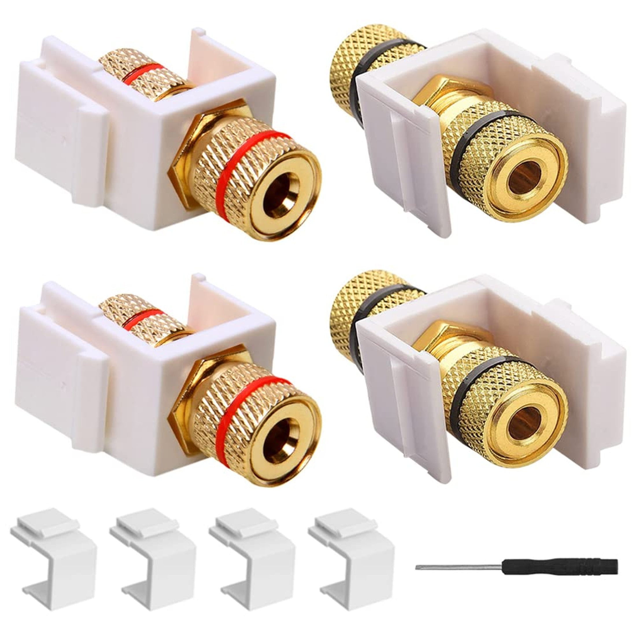 Audio Keystone Connector Insert with Screw Type Coupler and Blank Jacks ...