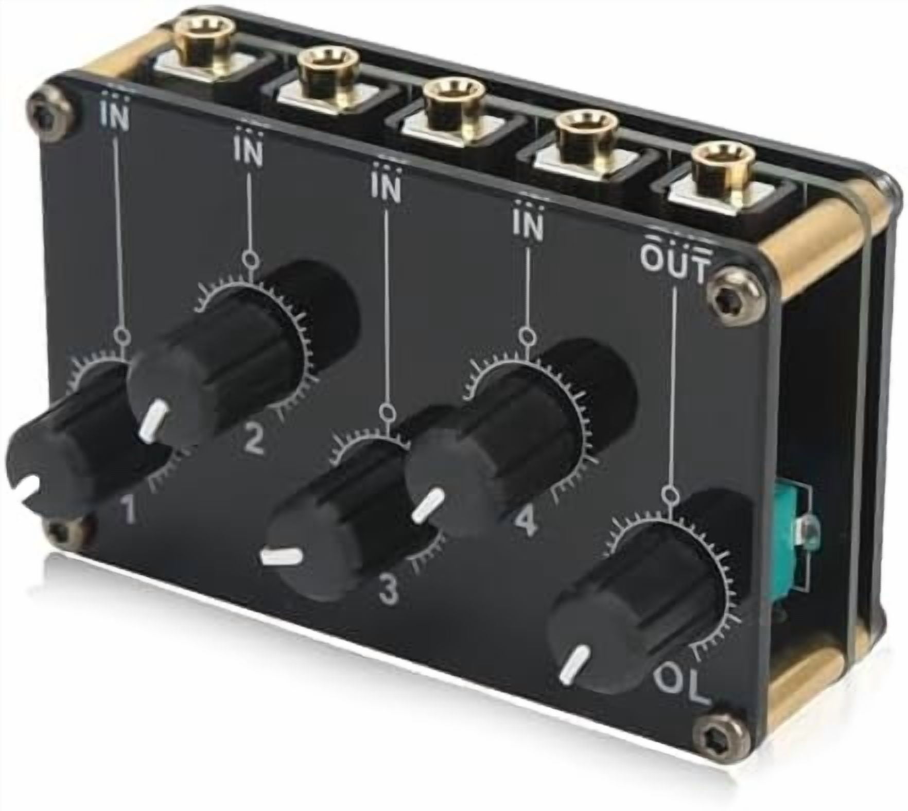 Audio Mixer, 4 Input 1 Output Mini Low Noise Sound Board Console ...