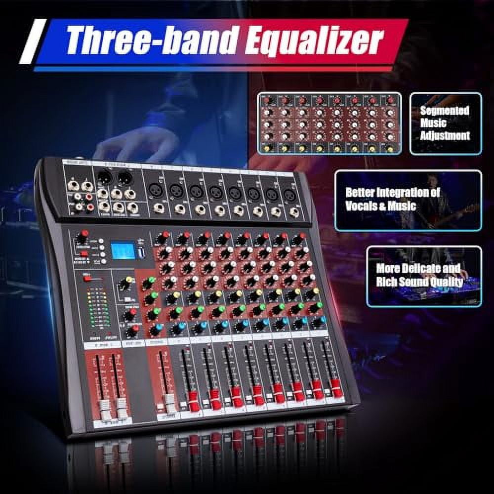 Audio Mixer, 8-Channel Audio Digital Mixer Computer Recording Console ...