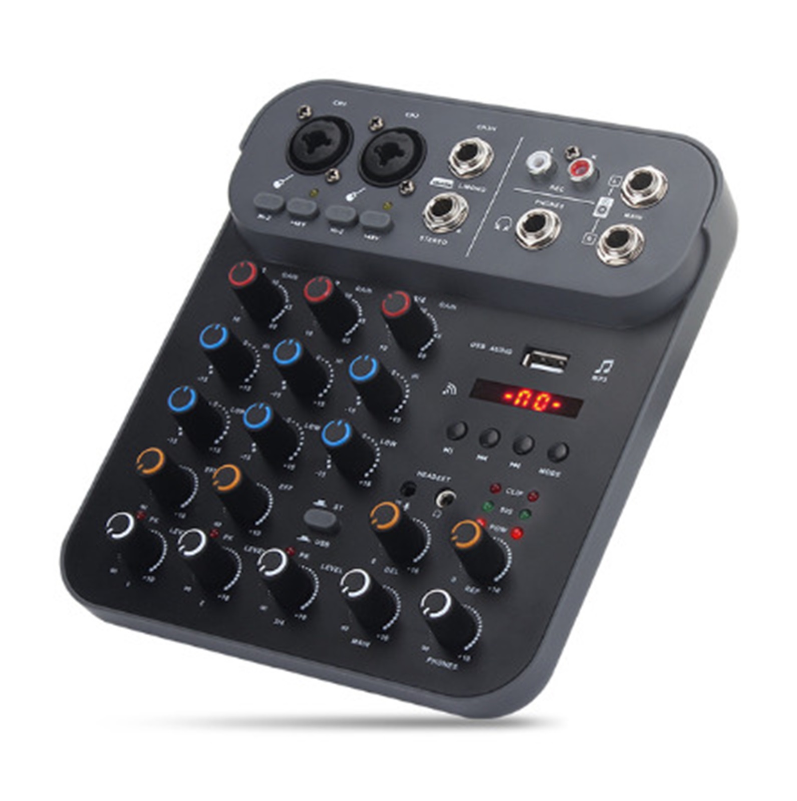 Audio Mixer Fuluode T4 Sound Mixing Console USB Record Computer 48V ...