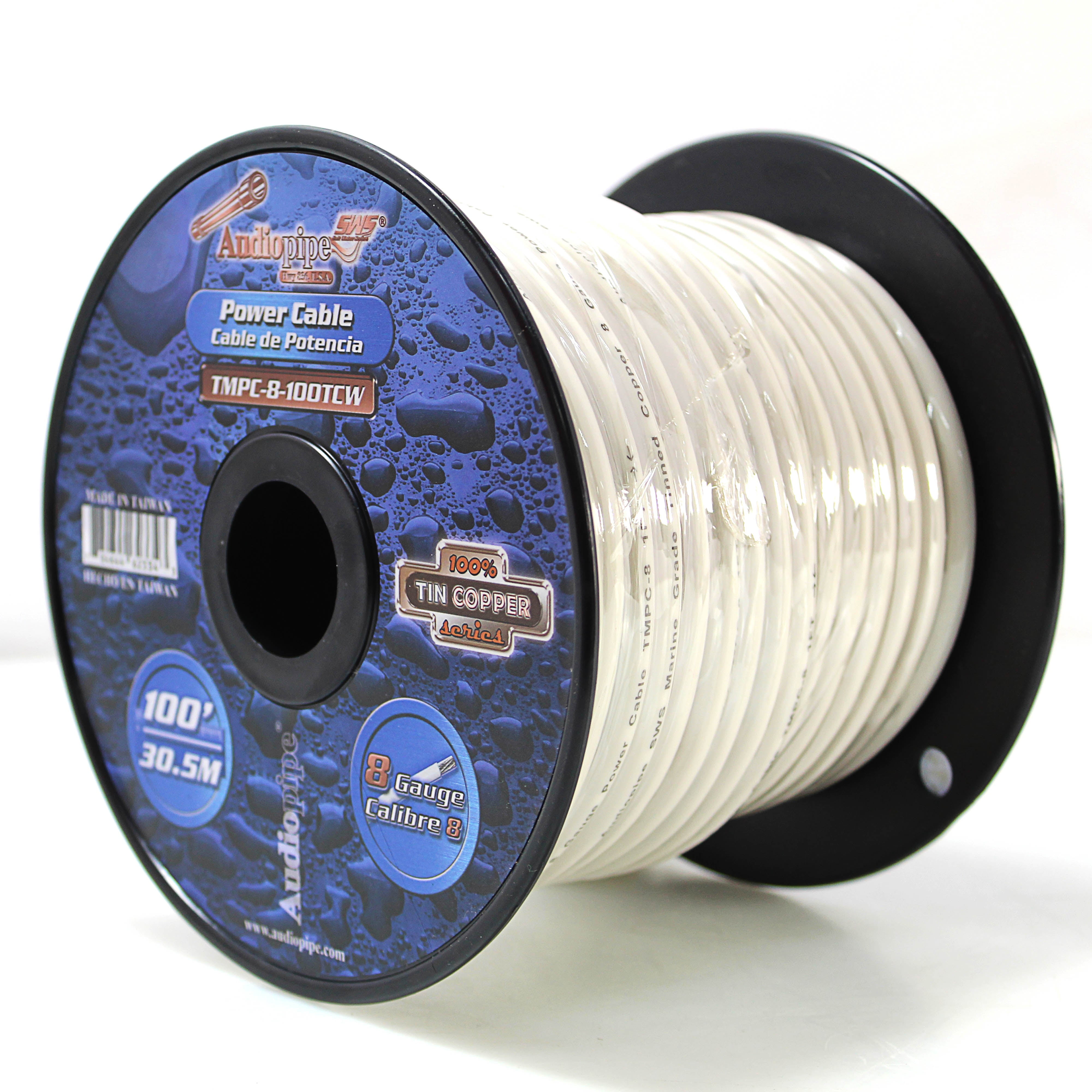 Audio Pipe 8 GA Stranded OFC Tinned Copper Marine Power/Ground Wire ...