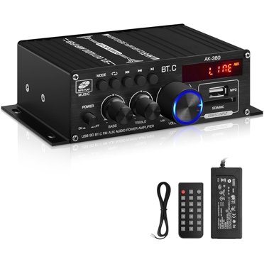 Pyle Wireless Bluetooth Stereo Power Amplifier - 200W Dual Channel ...
