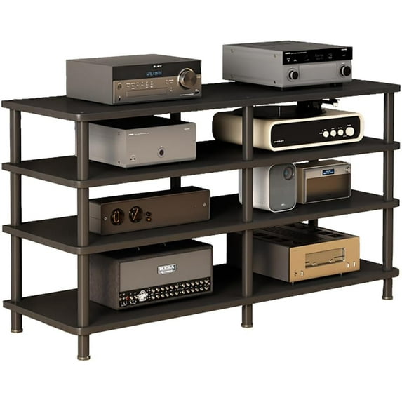 Audio Rack AV Media Stand, Heavy Duty TV Console Stand, 4-Tier ...