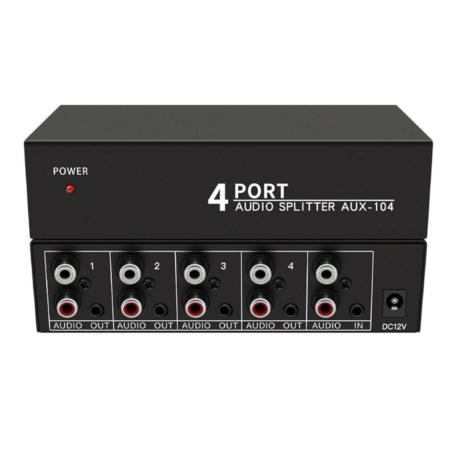 Audio Splitter 1 in 4 Out L/R Aux Stereo Audio Splitter 1X4 Audio ...