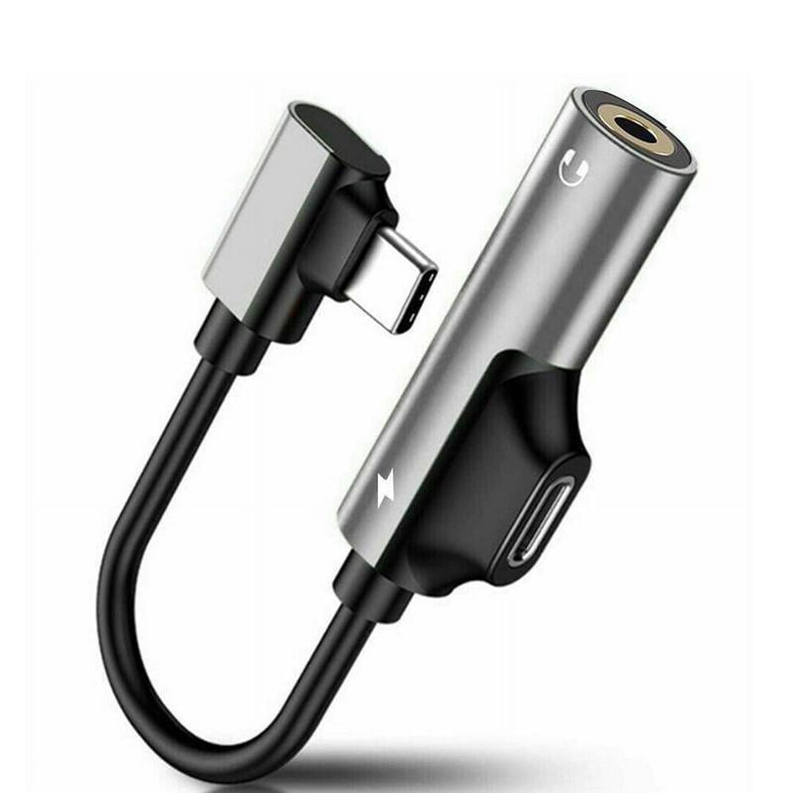Audio Splitter Charging Adapter Cable Black USB-C Type-C 3.5mm Jack ...