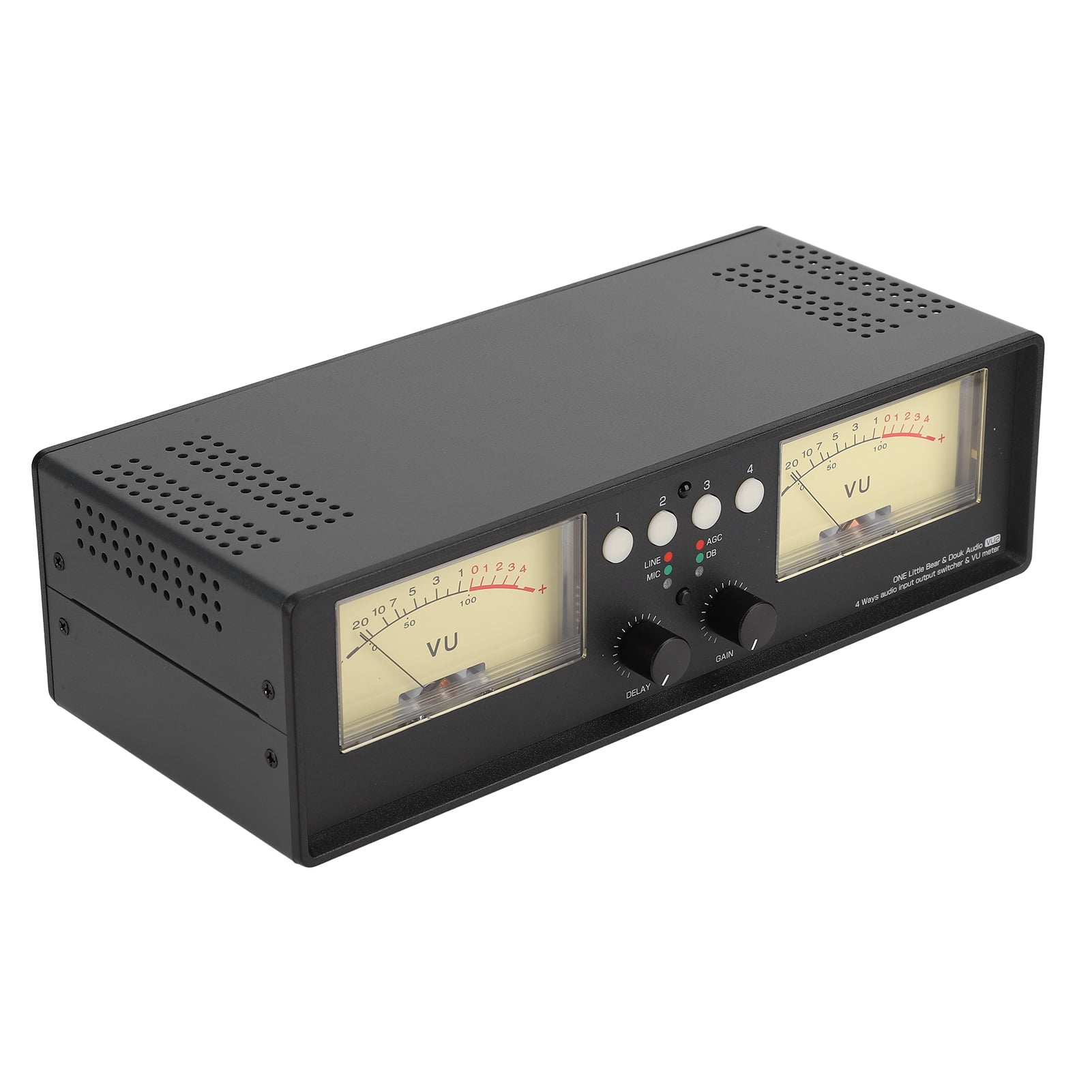 Audio Splitter Switch Box Multi-function VU Meter DB Panel 4-way Stereo ...