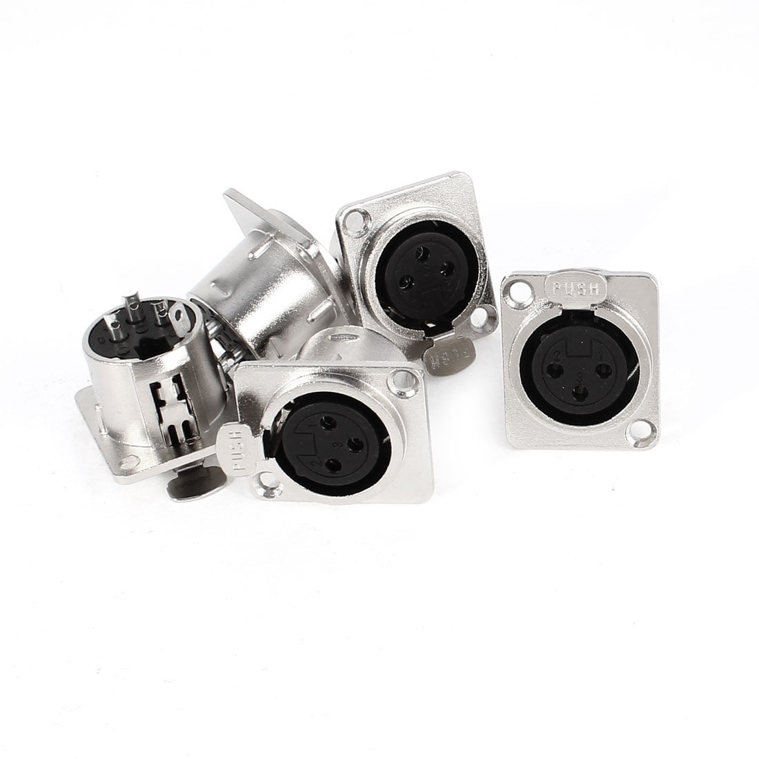 Audio Studio 3-Pin XLR Female Panel Mount Chassis Connector Adapter 5 ...