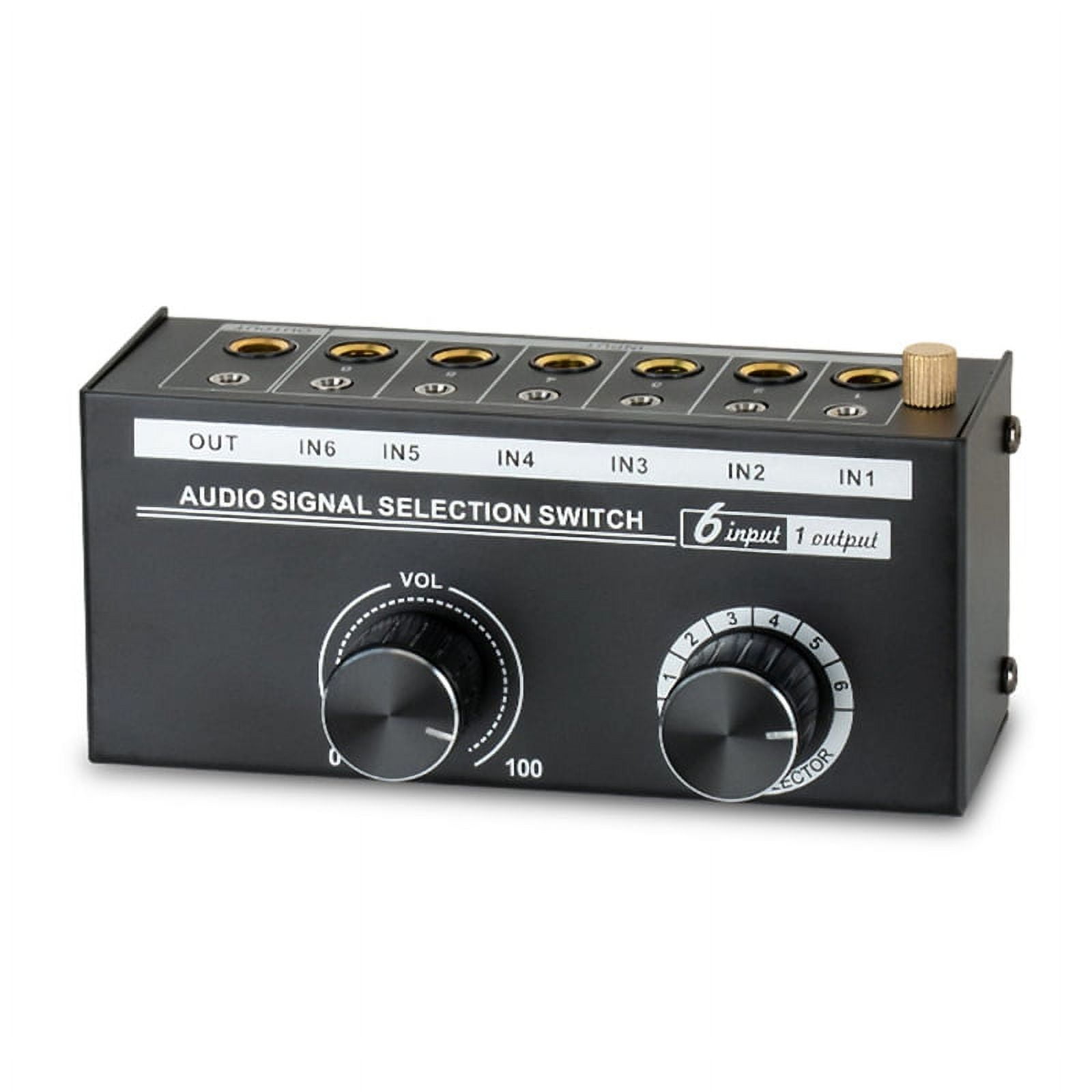 Audio Switcher -6-Way 3.5/6.35mm Stereo Audio Switch - Signal Source ...