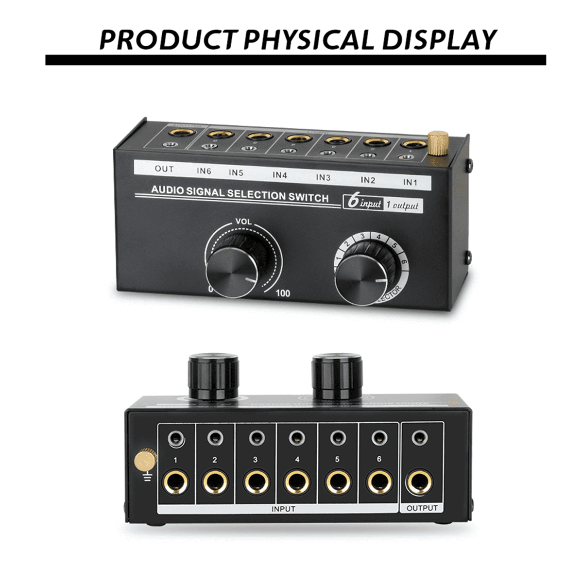 Audio Switcher -6-Way 3.5/6.35mm Stereo Switch - Signal Source Selector ...