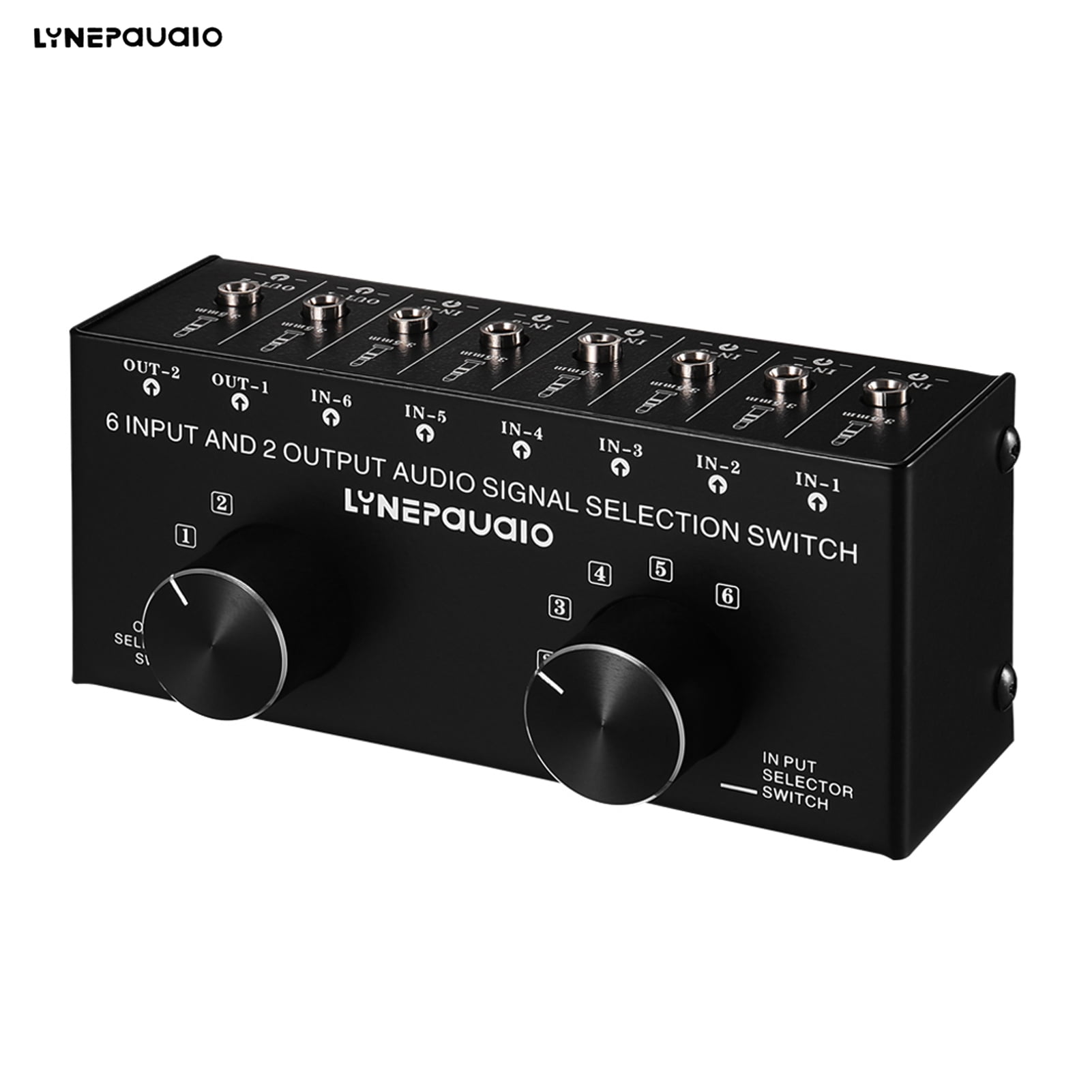 Audio Switcher,Splitter With 3.5mm Input Output Box Splitter With Switcher Two-way 6-in-2-out ...