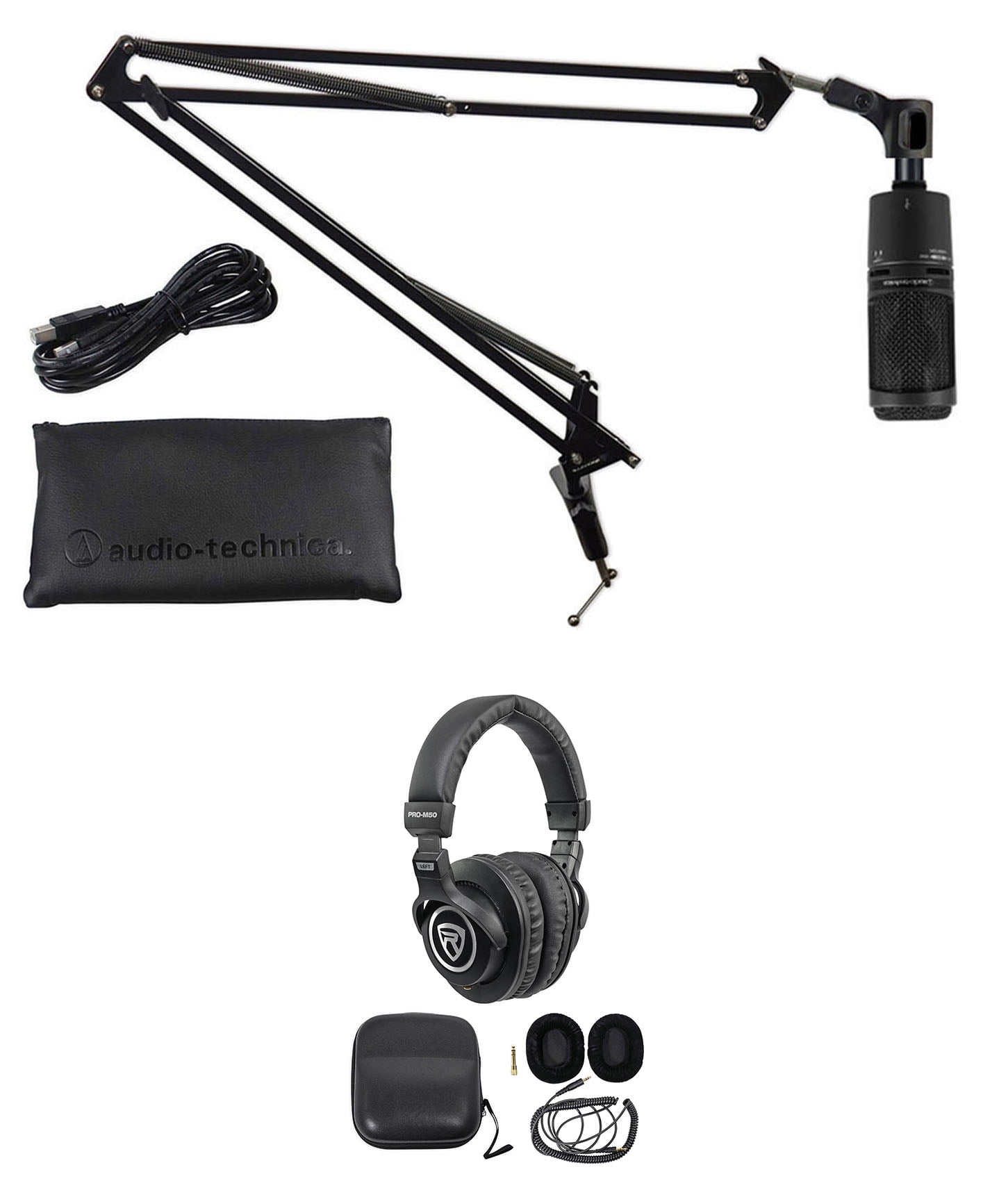Audio Technica ASMR Recording Streaming Kit w/Microphone+Boom+Stand ...