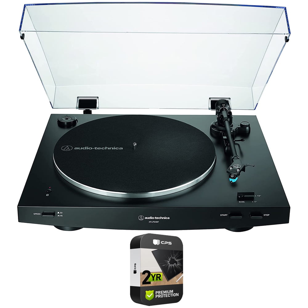 Audio Technica AT-LP3XBT-BK Fully Automatic Wireless Belt-drive Turntable Black Bundle with 2 YR ...