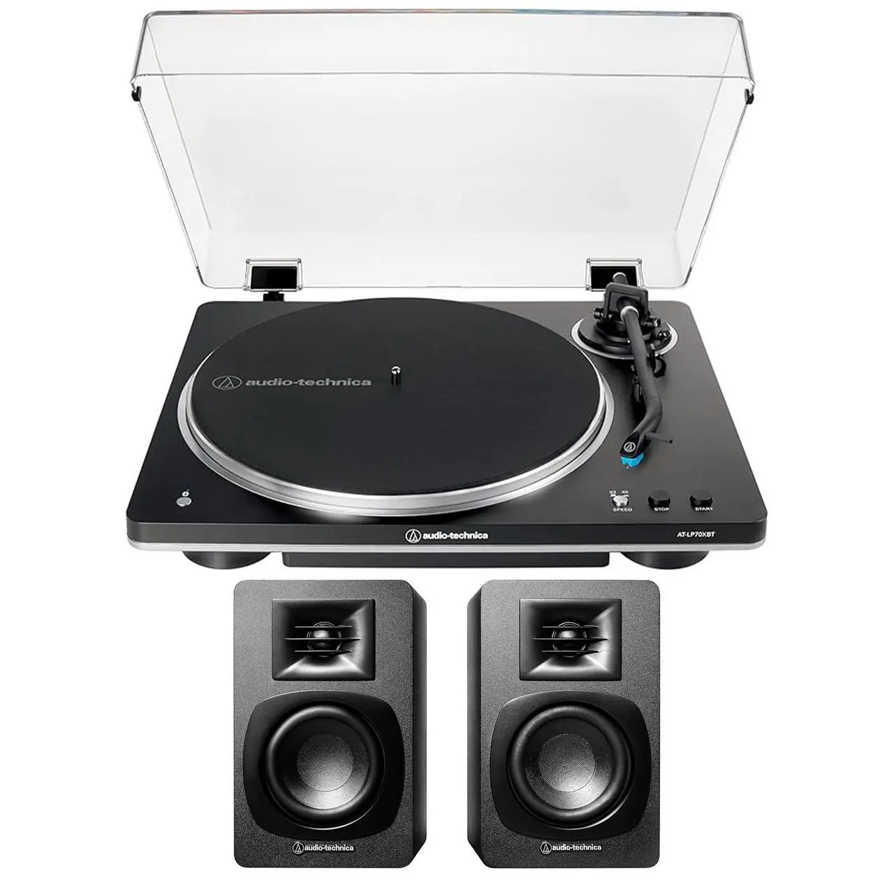Audio Technica AT-LP70XBT-BS Automatic Belt-Drive Turntable - Black ...