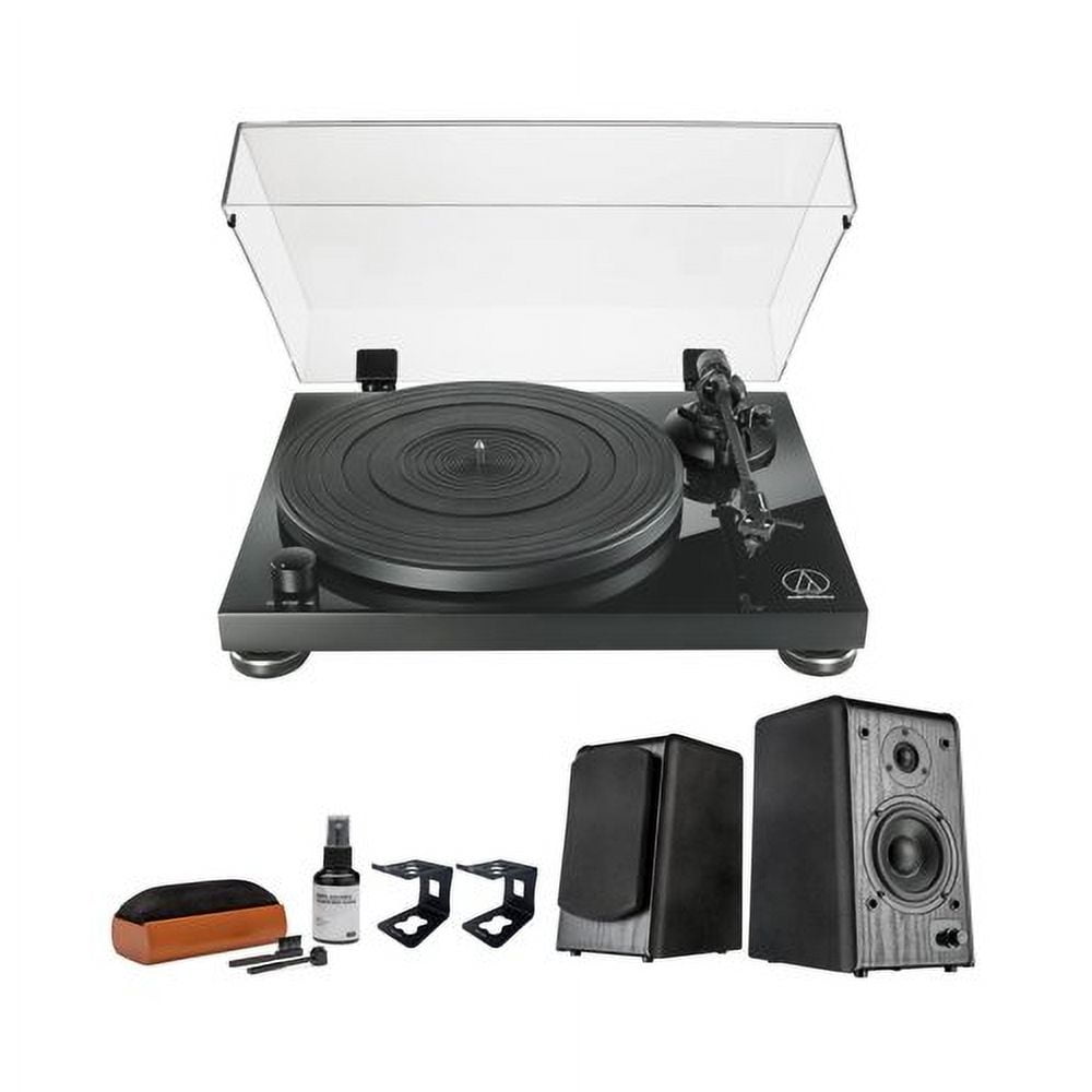 Audio Technica AT-LPW50PB Turntable with Speakers, Stands and Care ...