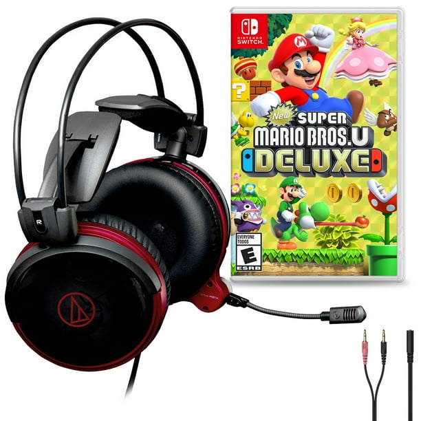 Audio-Technica ATH-AG1x Gaming Headset Bundle with New Super Mario Bros ...