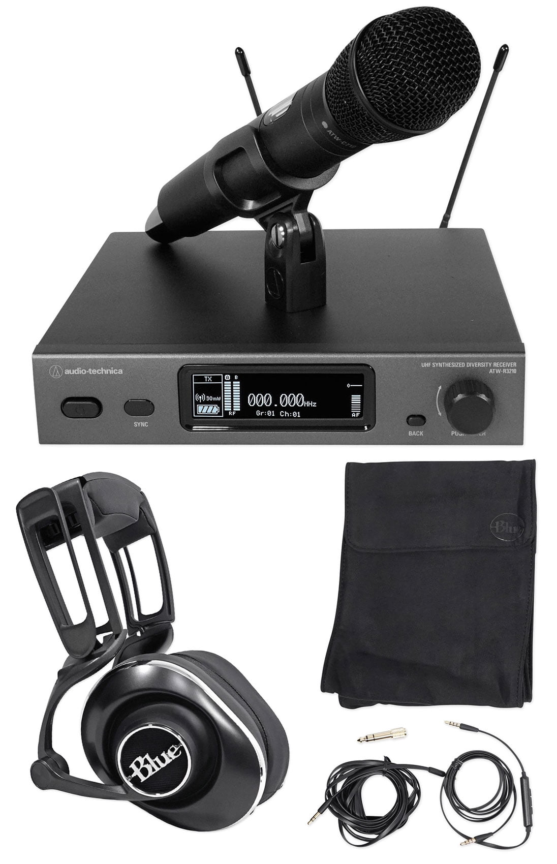 Audio Technica ATW-3212/C710EE1 Wireless Handheld Mic System+Blue ...