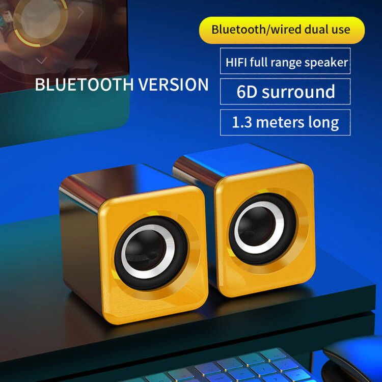 Audio USB 5.0 Bluetooth Desktop 1 Pair Bass Home Mini Speaker Double Soundtrack Stereo Surround ...