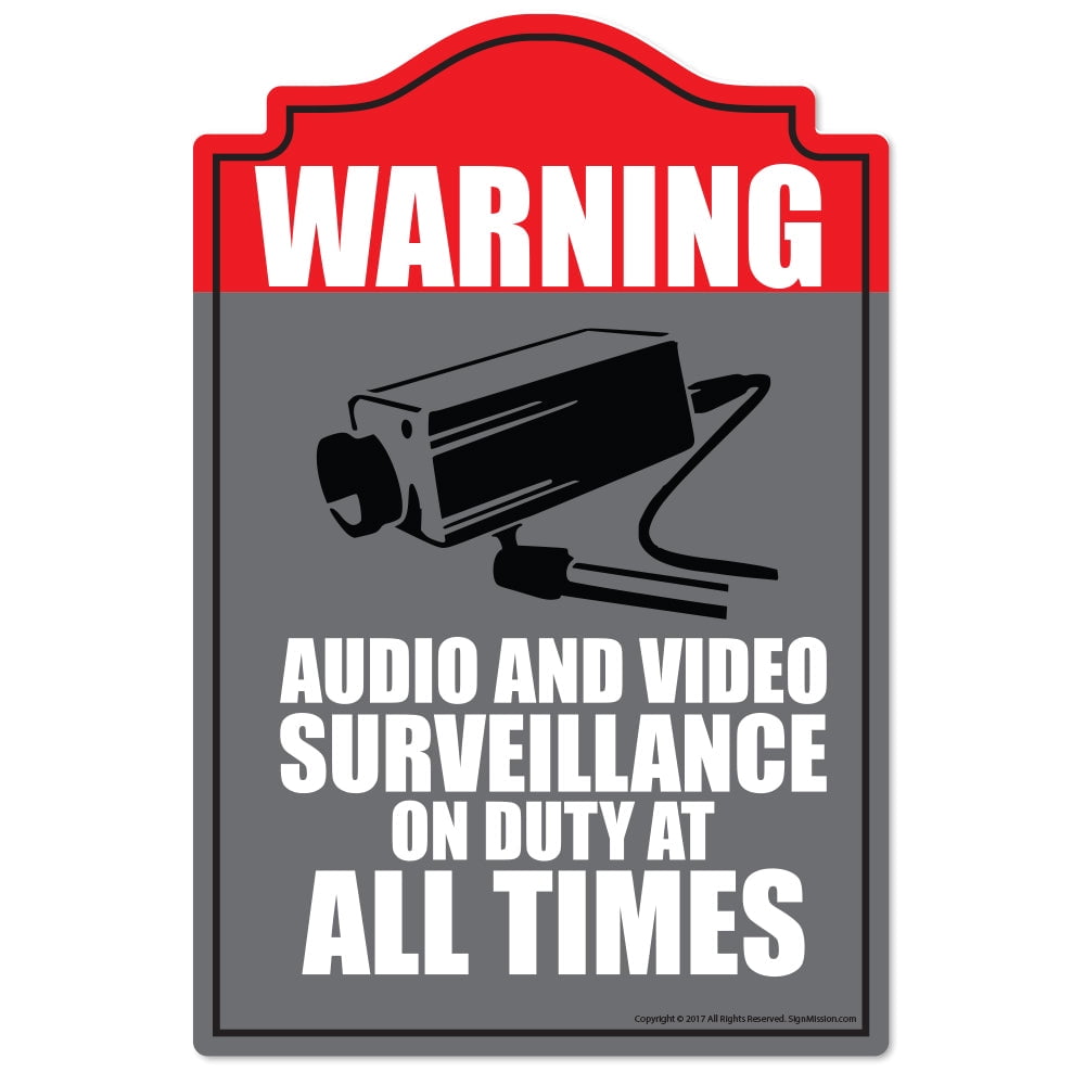 Audio Video Surveillance Novelty Sign | Indoor/Outdoor | Funny Home ...