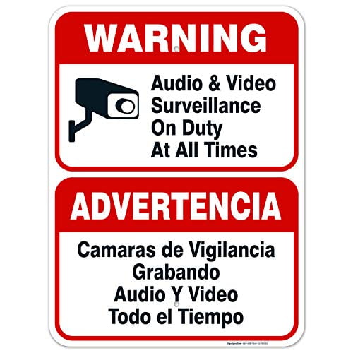 Video Surveillance Signs English And Spanish