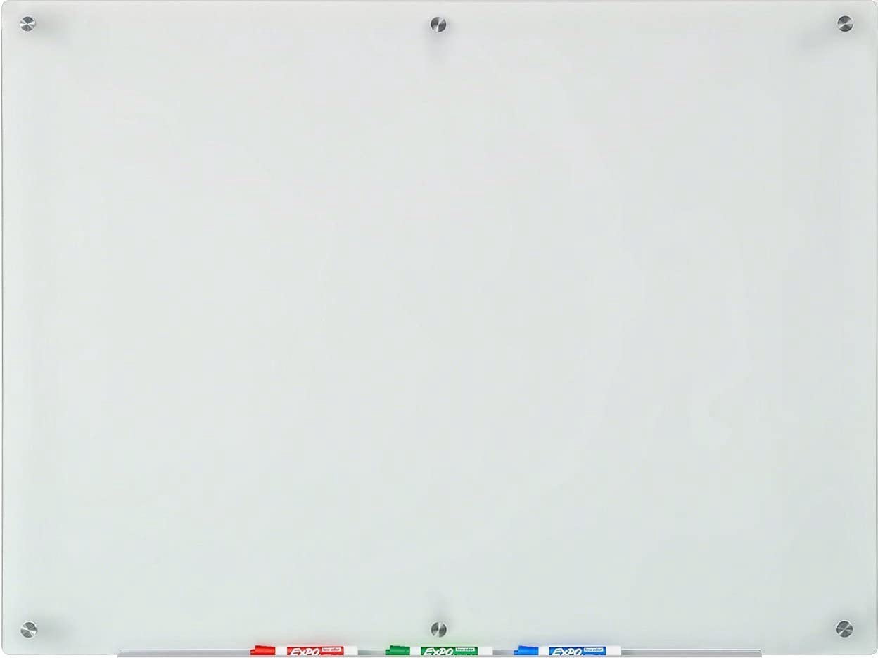 Audio-Visual Direct Frosted Glass Dry-Erase Board Set - 4' x 3 ...