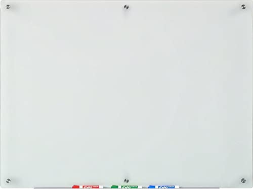 Audio-Visual Direct Frosted Glass Dry-Erase Board Set - 45" x 30 ...