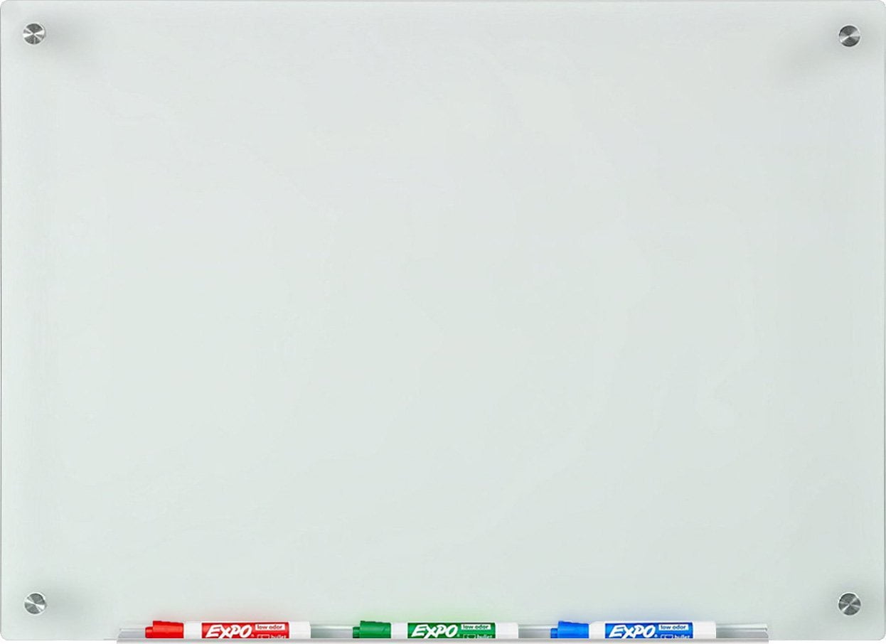 Audio-Visual Direct 18x24 Frosted Glass Dry-Erase Board Set, Non ...