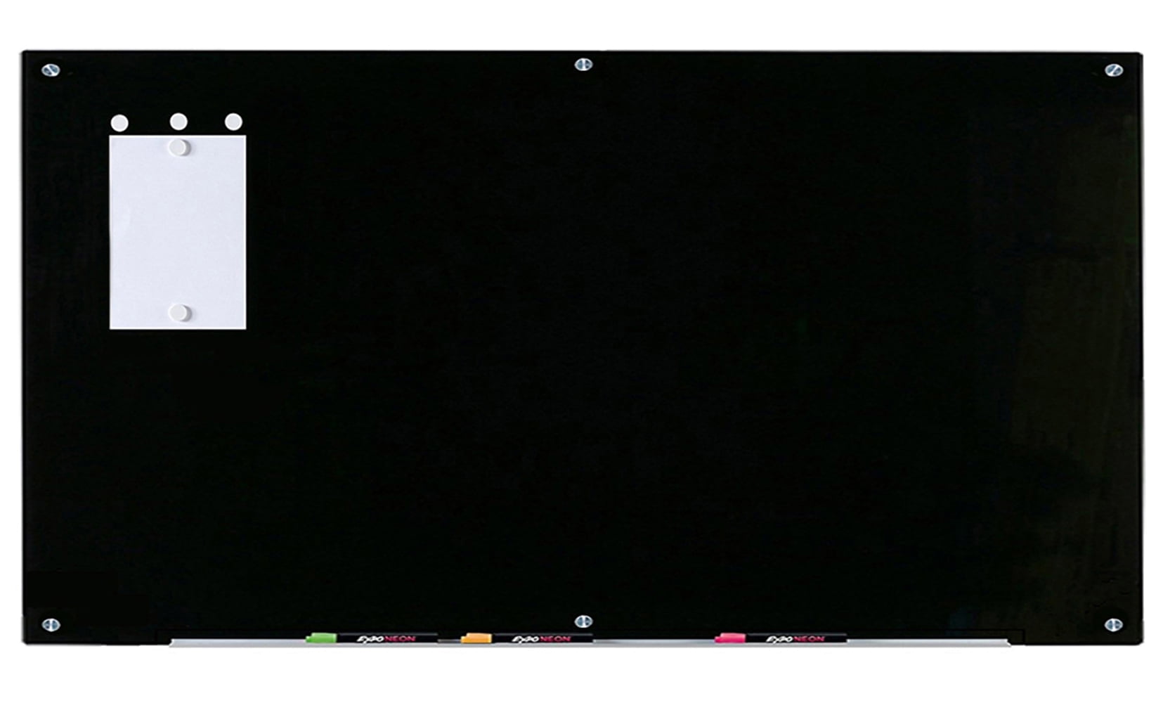 Audio-Visual Direct Magnetic Black Glass Dry-Erase Board Set - 6' x 3 ...
