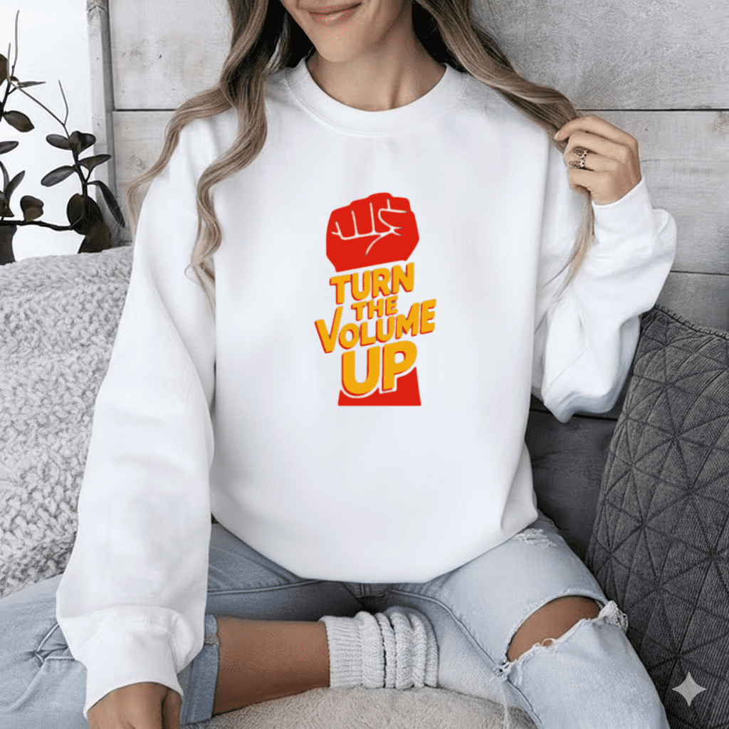 Audio Wave Music Party Festival Style Turn The Volume Up Graphic Sweatshirt, up to size 5XL ...