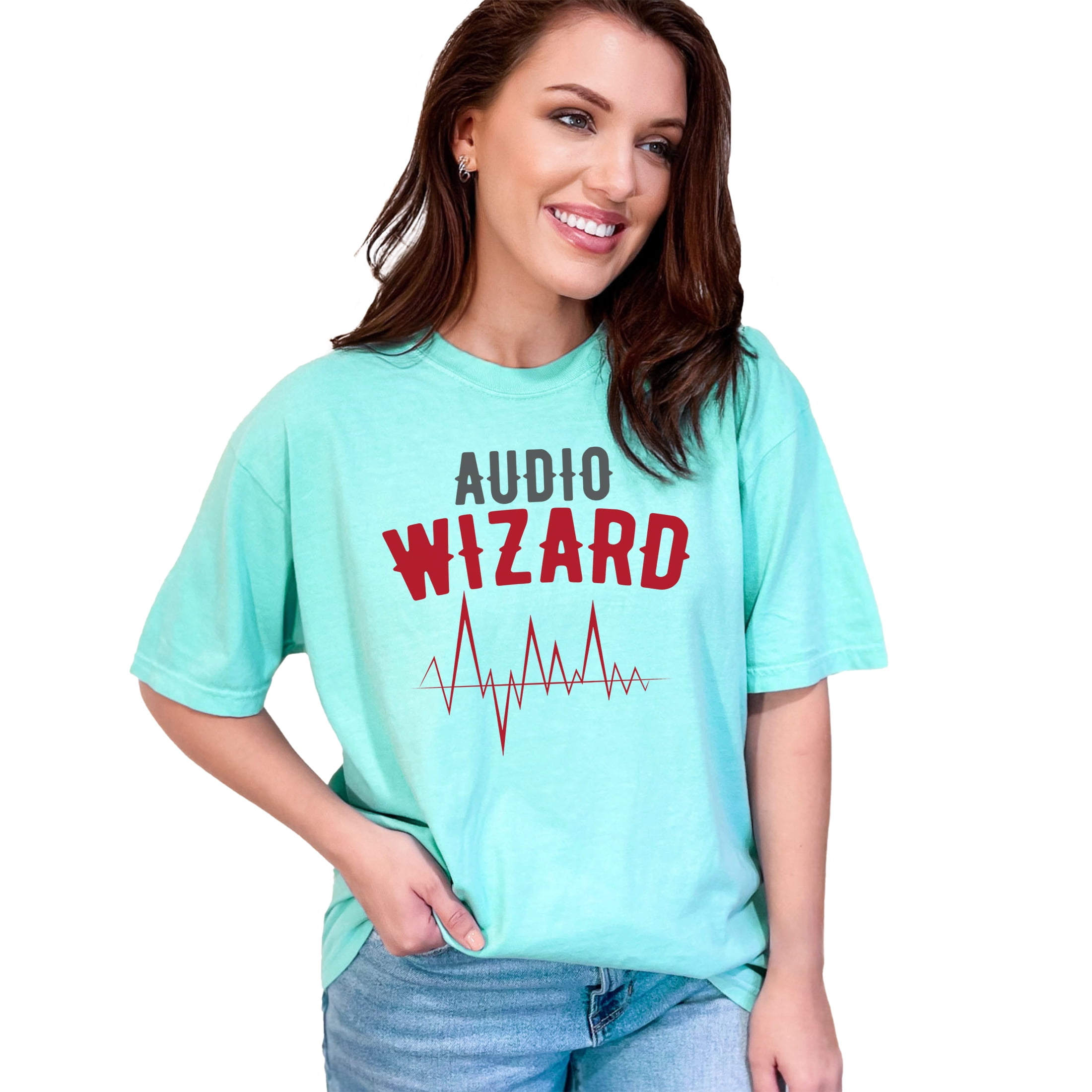Audio Wizard Sound Wave Graphic, Chalky Mint Comfort Colors T-Shirt ...