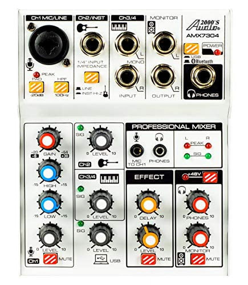 Audio2000'S S7304 USB-Powered Four-Channel Audio Mixer with USB ...