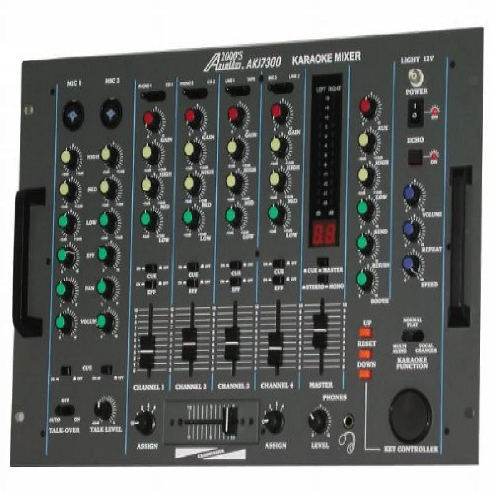 Audio2000S Tm AKJ7300 Professional DJ Karaoke Mixer with Digital Key ...