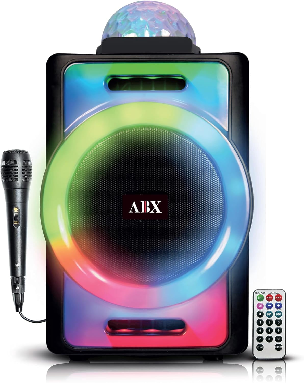 AudioBox ABX-890R 8" Portable Party Bluetooth Speaker with 360° LED ...