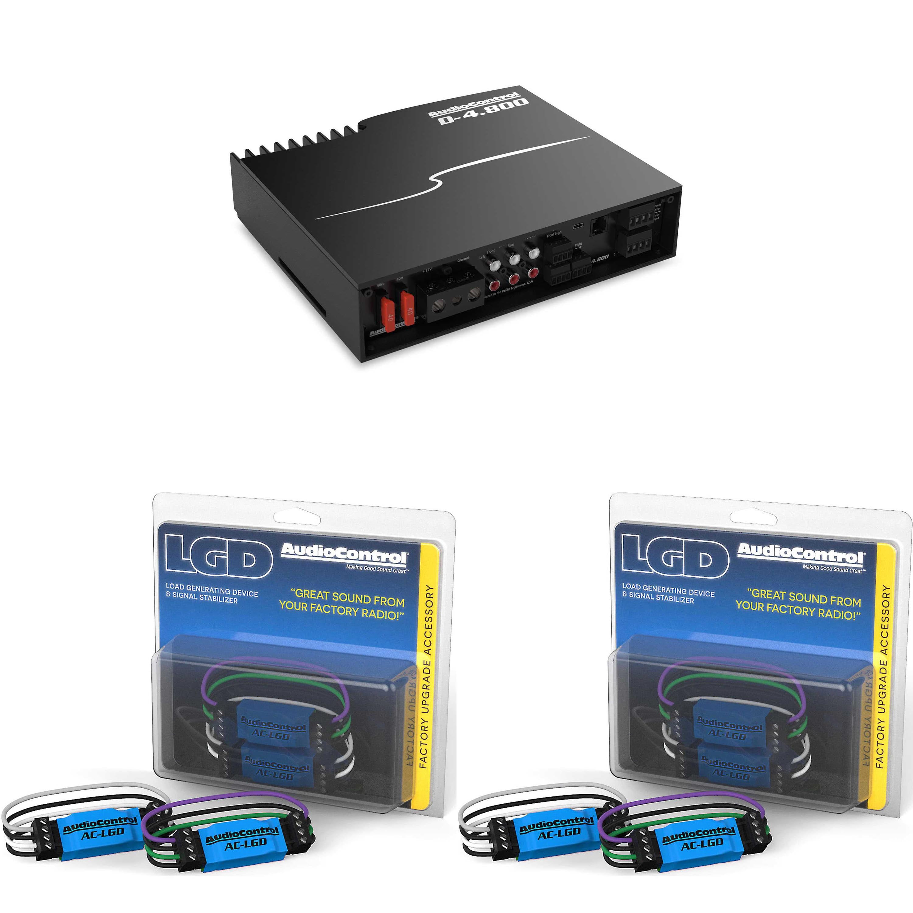 AudioControl D-4.800 High-Power 4 Channel DSP Matrix Amplifier with ...