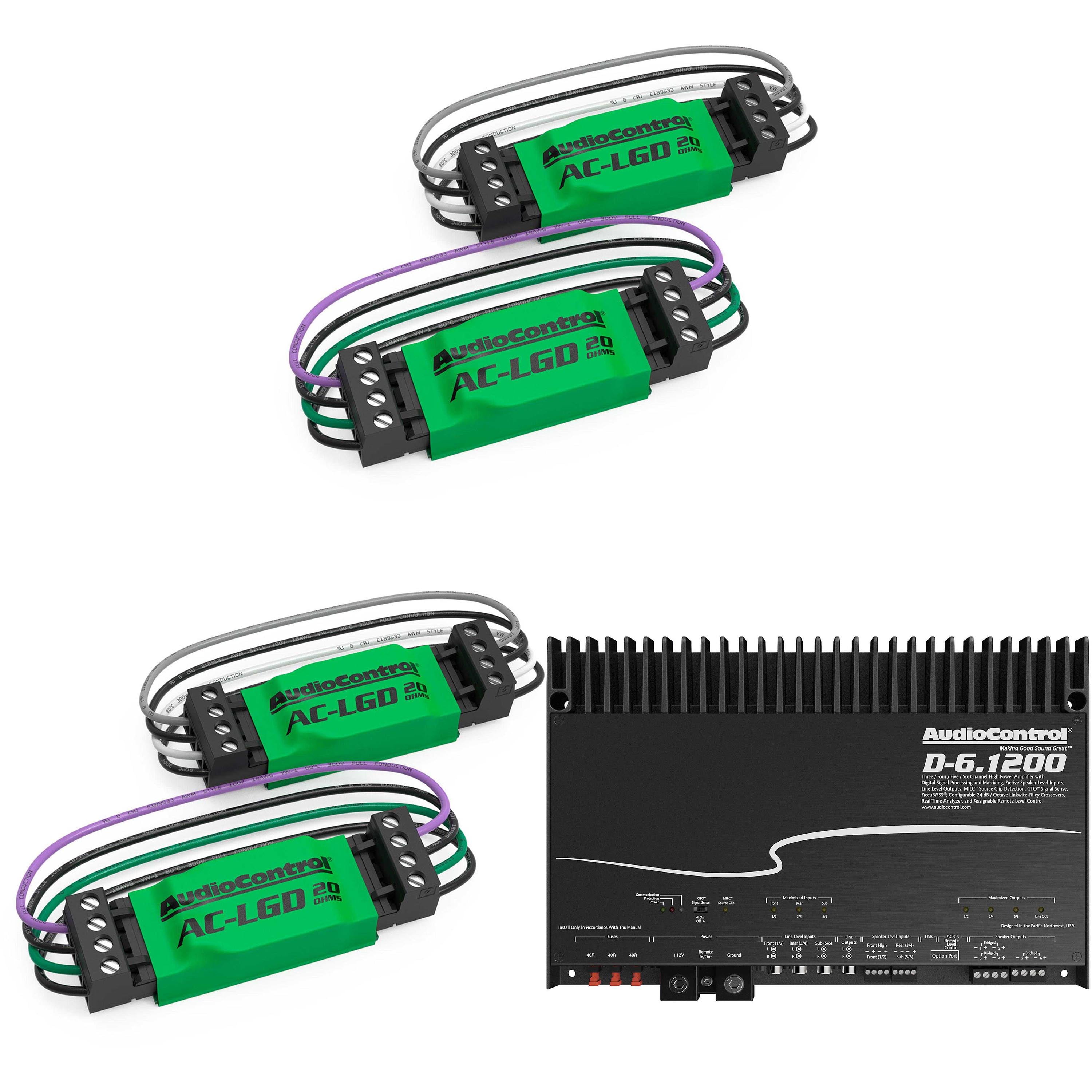 AudioControl D-6.1200 6-Channel Car Amplifier with Digital Signal Processing with 2 Pairs ...