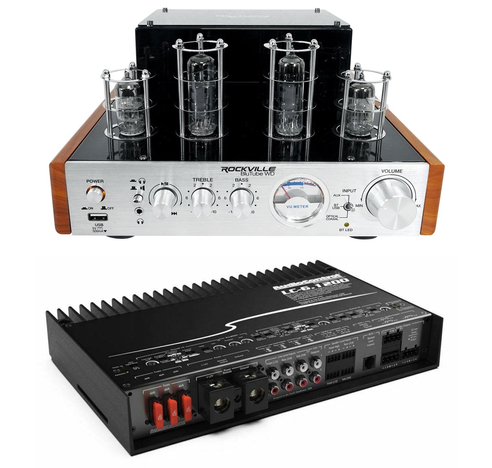 AudioControl LC-6.1200 1200w 6 Channel Amplifier/Bass Processor+Tube ...