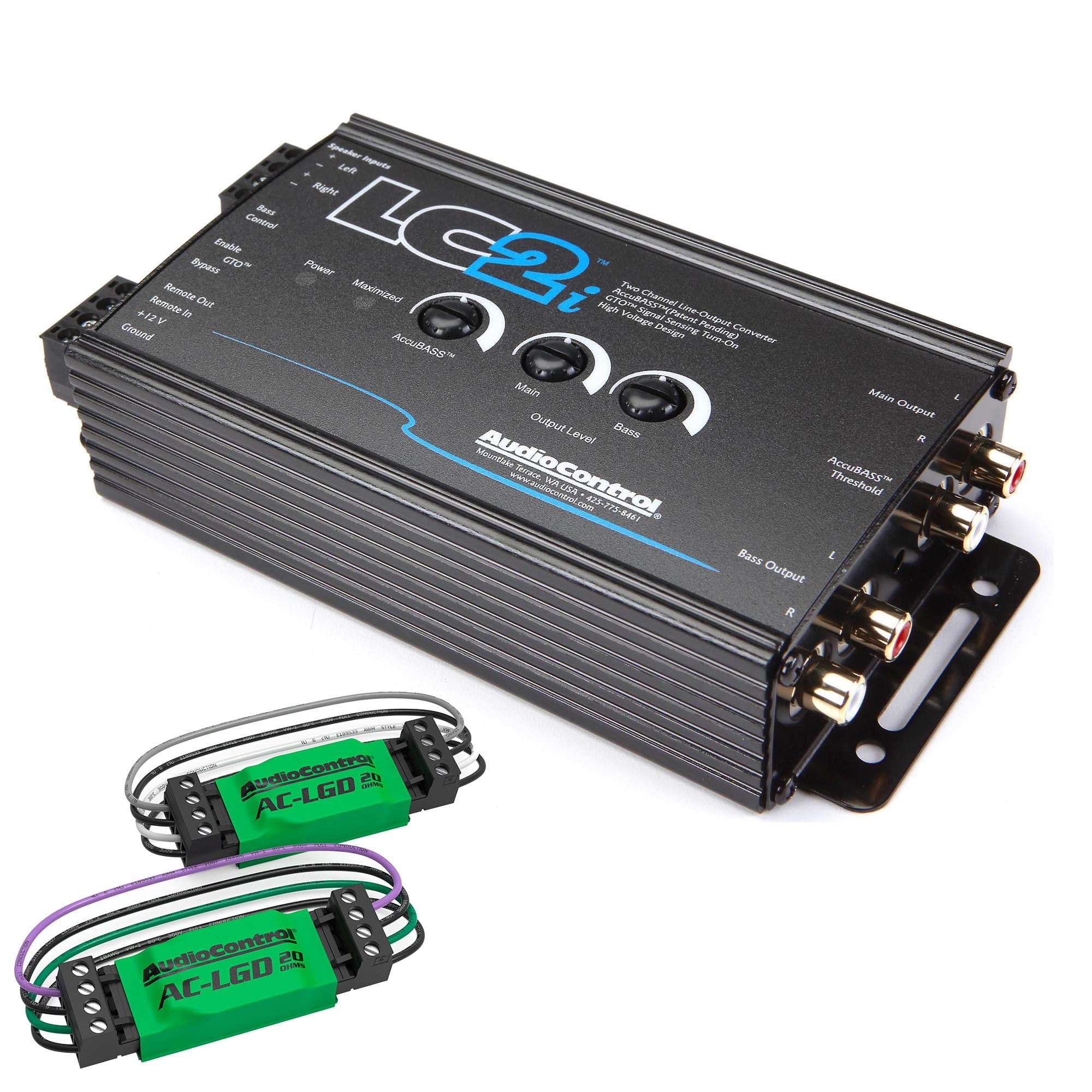 AudioControl LC2i 2 Channel Line Out Converter with Accubass and Subwoofer Control with 1 Pair ...