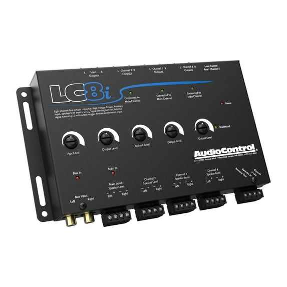 AudioControl LC8i Black 8-Channel Line Output Converter with Auxiliary ...