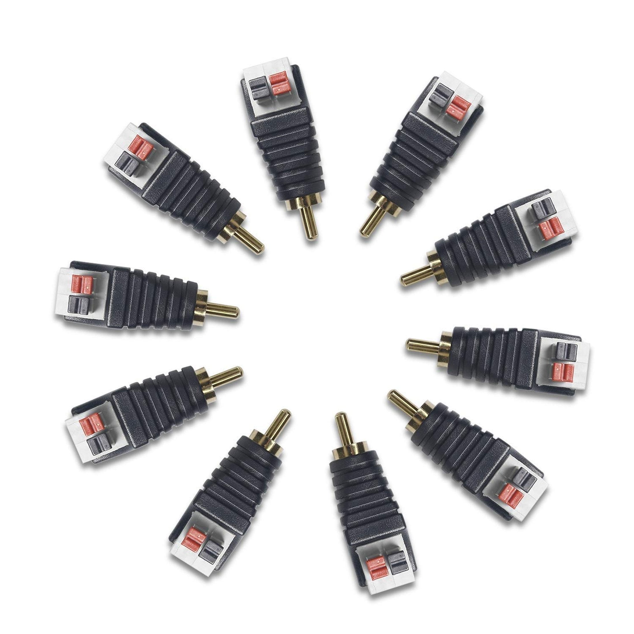 AudioLink 10-Piece Speaker Wire to RCA Connector Adapter Set - Walmart.com