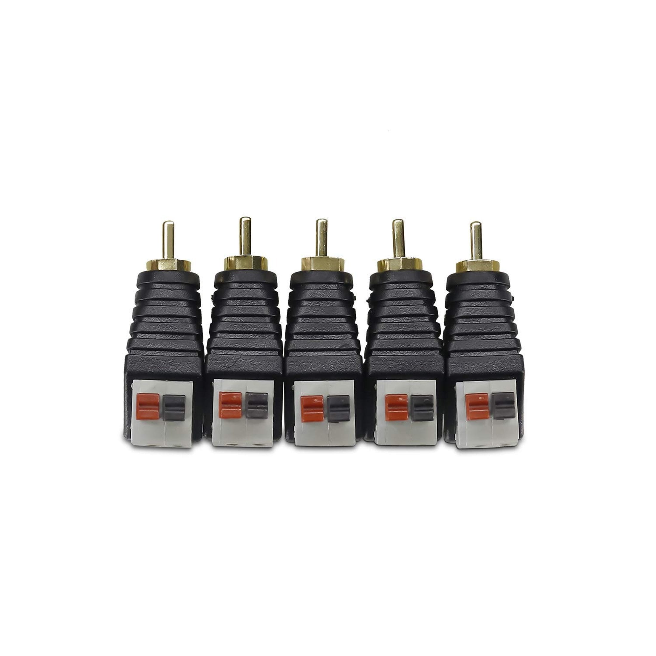 AudioLink 5-Piece RCA Connector Adapter Set for Speaker Wire Cables ...