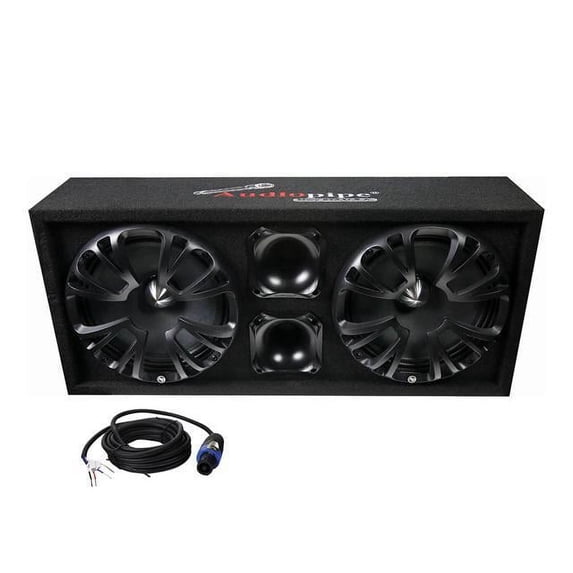 AudioPipe Dual 10 Inch Car Subwoofer Enclosure with Sealed Box, LED ...