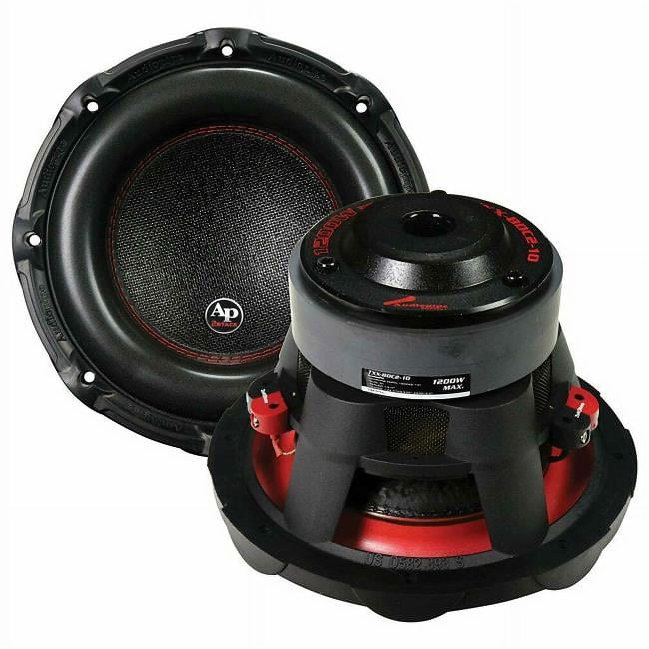 "AudioPipe 10"" High Power Bass Subwoofer, 1200W, 4 Ohm DVC, Black ...