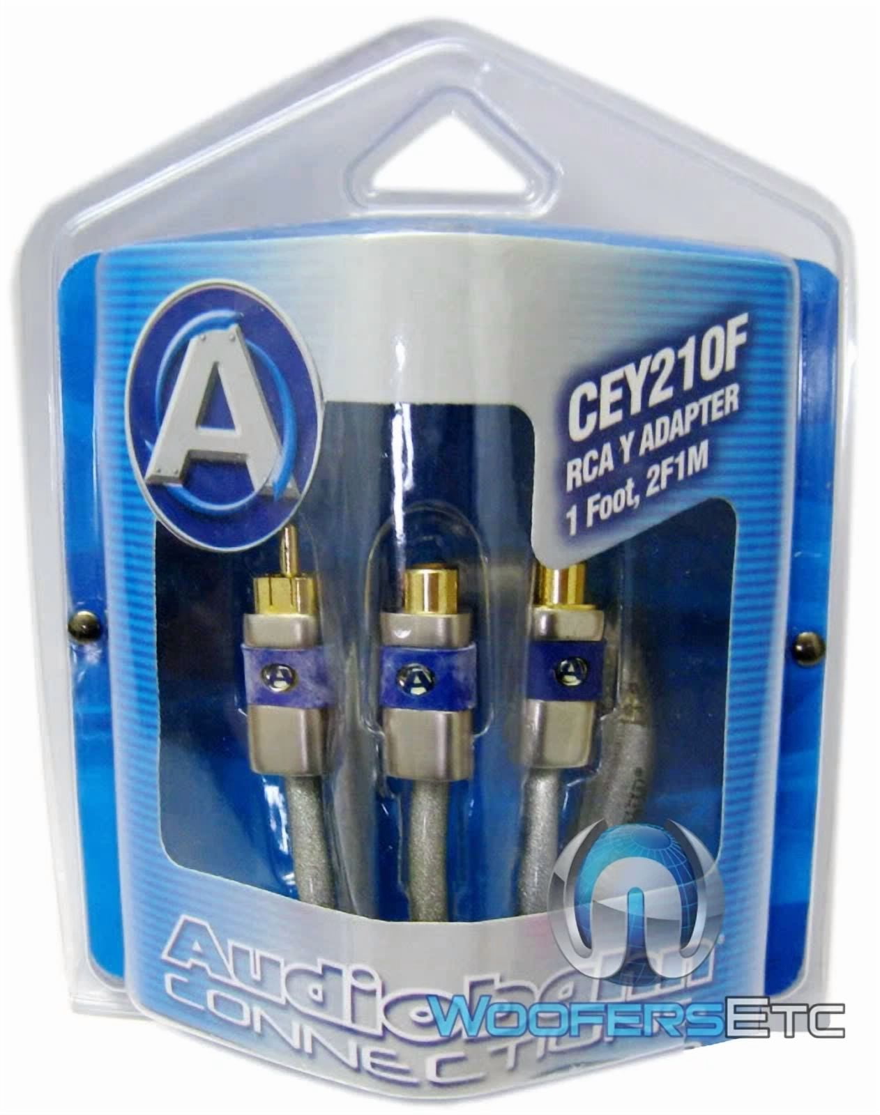 Audiobahn Cey210F Pro Y Rca Jack Wire 2F 1M Cord For Sub Amplifier ...