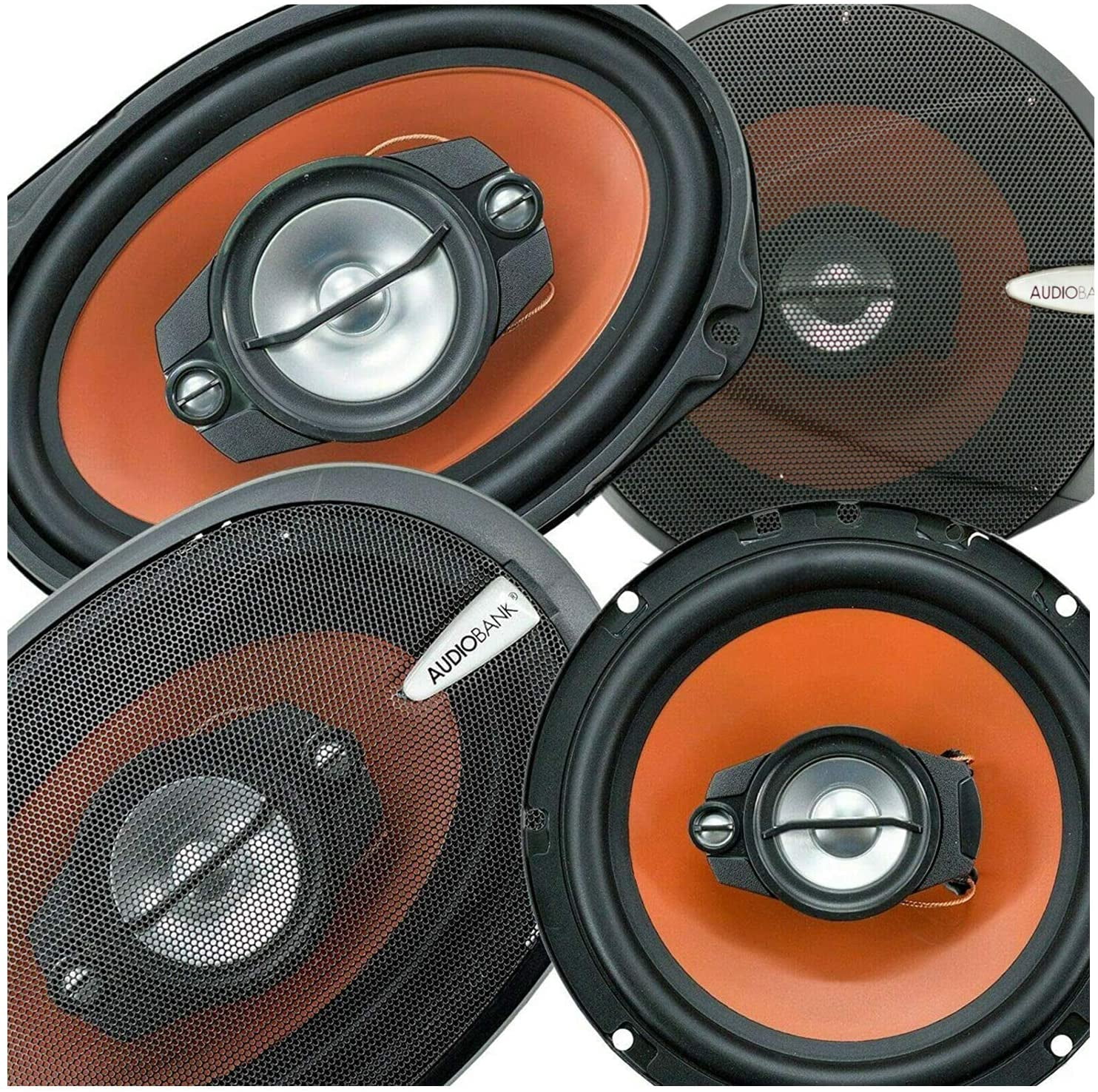 Audiobank Genuine (2) 6X9 4-Way Blue Car Audio Stereo Coaxial Speakers ...