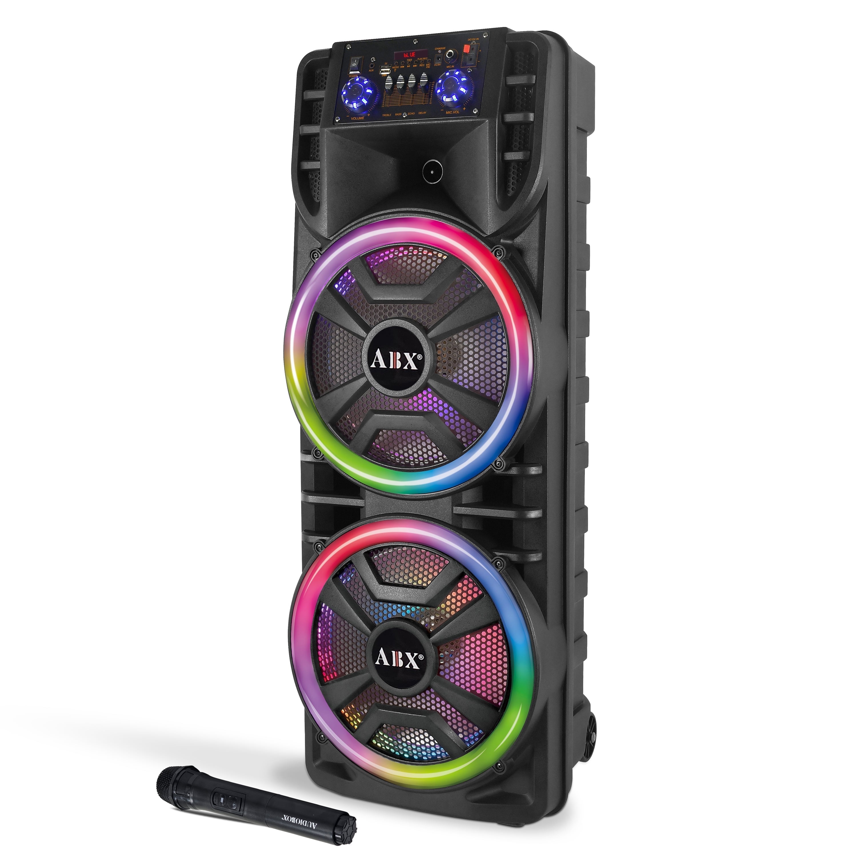 Audiobox Dual 12-inch Portable Bluetooth Speaker with LED Lights and ...