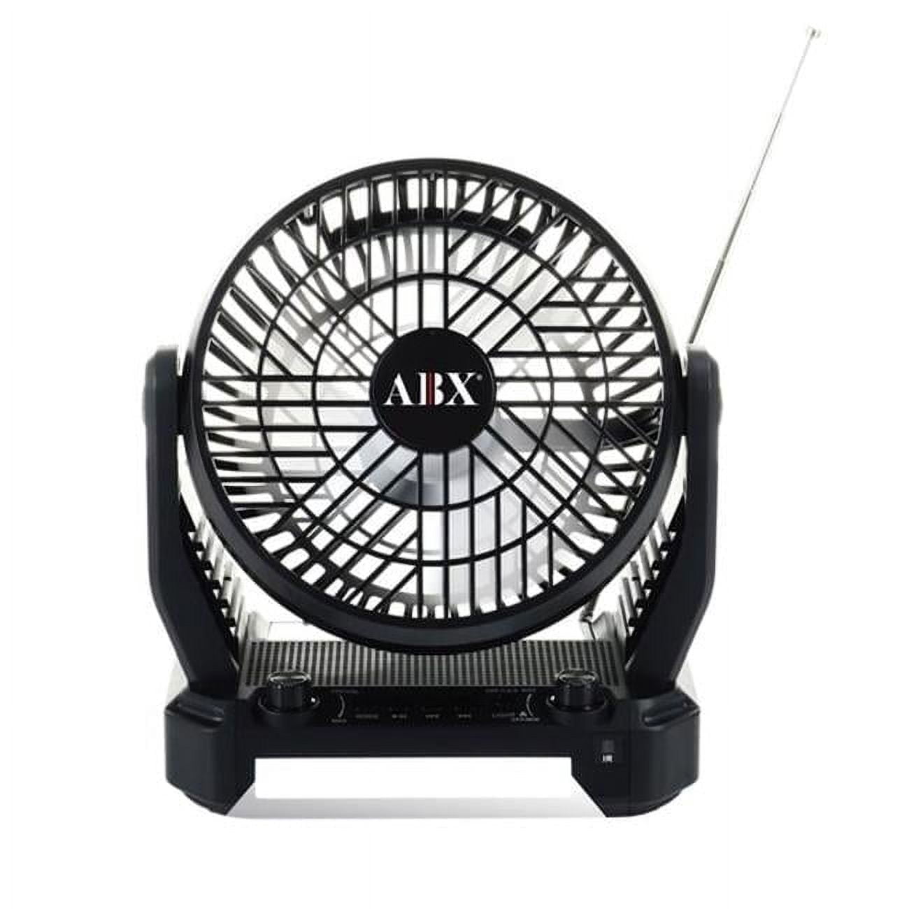 Audiobox Portable 6" Solar Fan with Radio, Bluetooth, Dimmable LED ...
