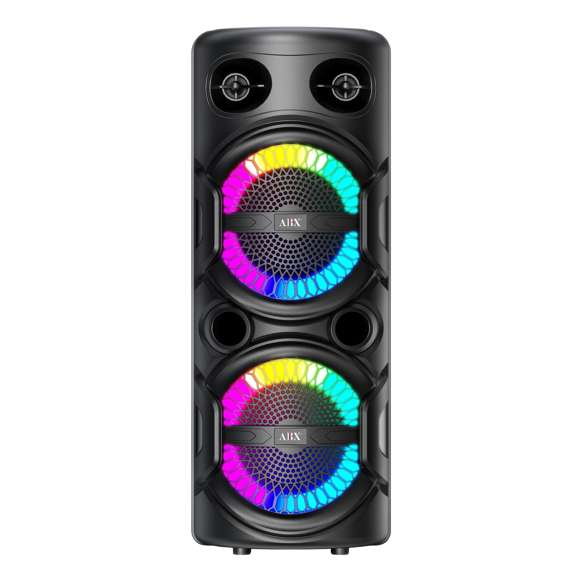 Audiobox Portable Bluetooth Speaker – Dual 8” Woofers, LED Ring Lights ...